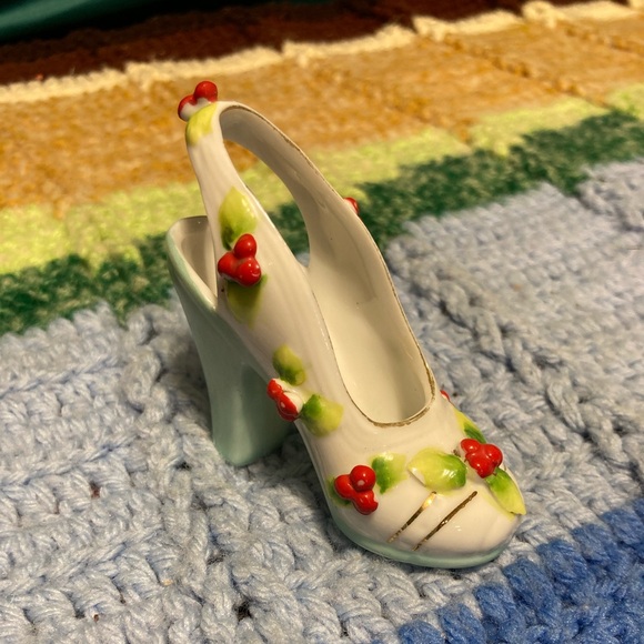 Accents | Vintage Berry High Heel Shoe Porcelain Trinket Decor | Poshmark